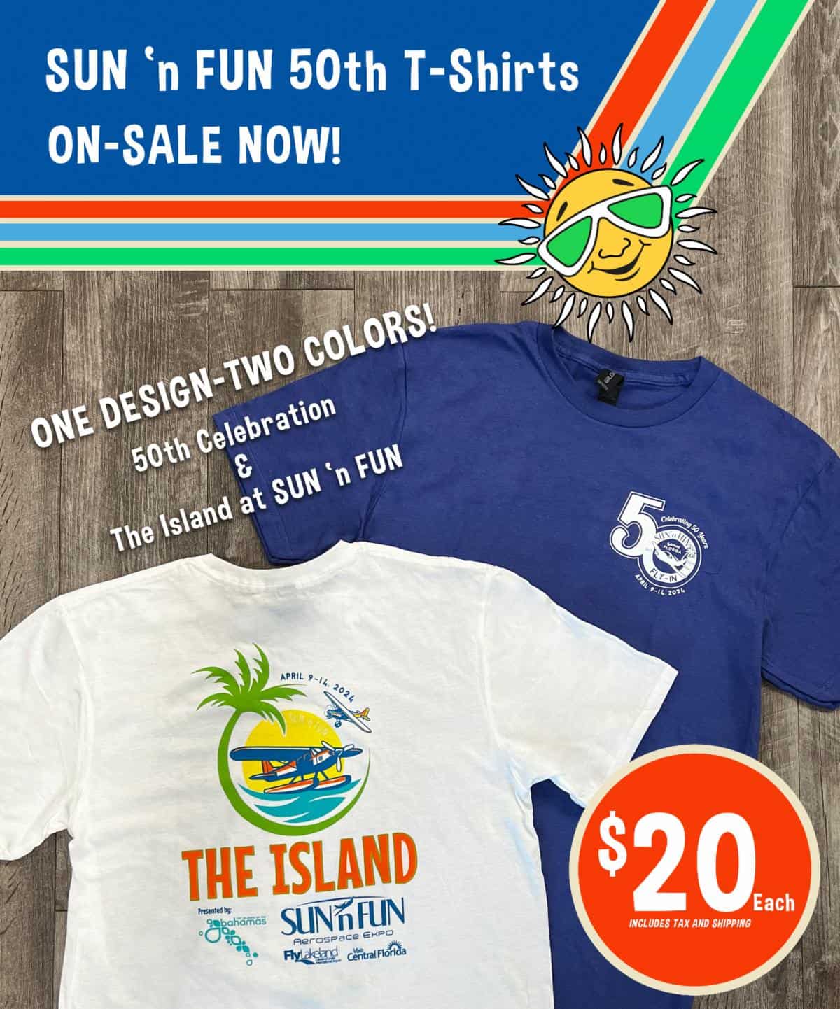 SUN 'n FUN 50th T-Shirts On-Sale Now! - SUN 'n FUN Aerospace Expo